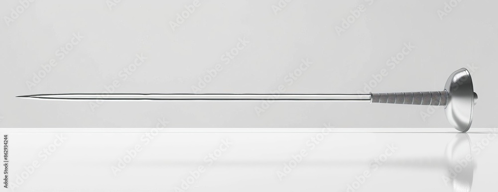 Backside perspective of a fencing epee, clean digital illustration ...