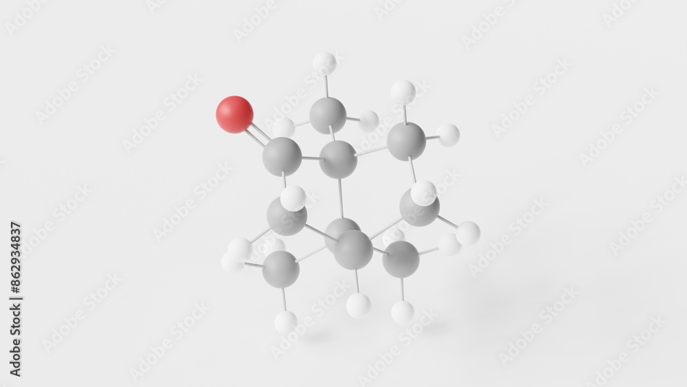 camphor molecule 3d, molecular structure, ball and stick model ...