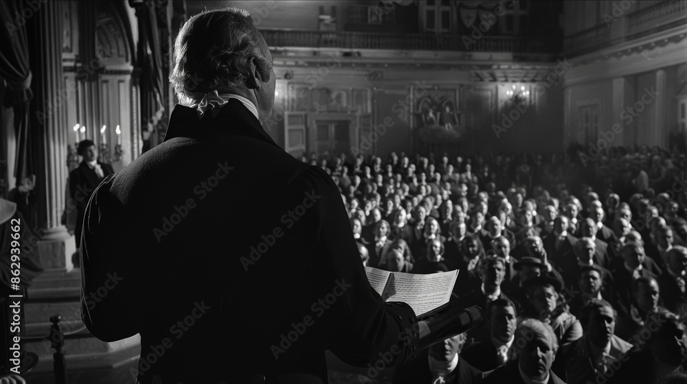 George Washington reading the Declaration of Independence to a gathered ...