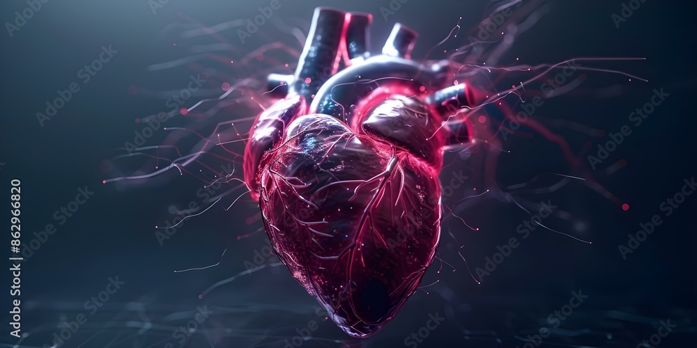 Illustration of a Beating Heart and Its Electrical Conduction System ...