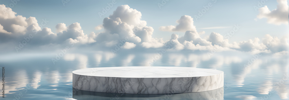 Podium water background product display scene 3d marble stand stone ...