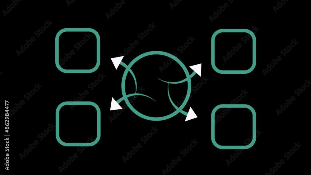 PDCA white line animation. Animated flowchart icon. Plan do check act ...