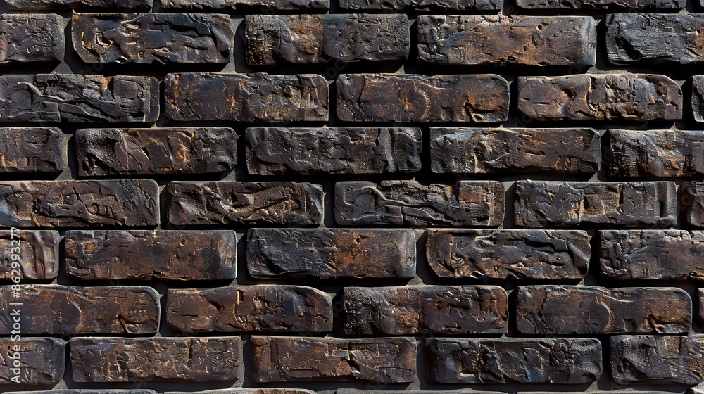 Dark brick wall texture. Dark brown textured brick wall background ...