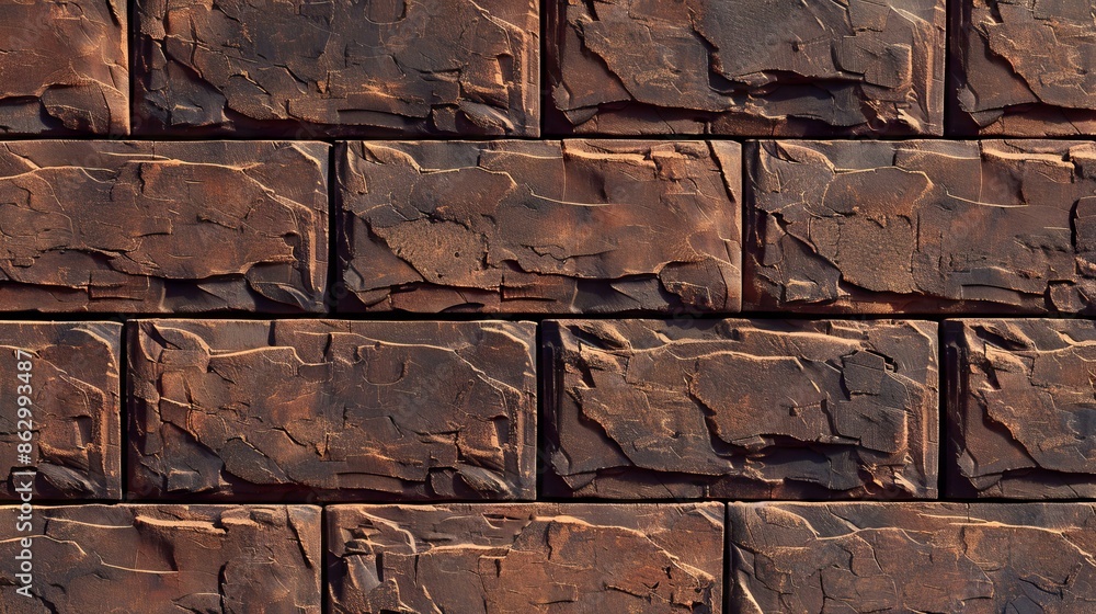 Rustic brown stone wall texture background. Dark brown textured stone ...