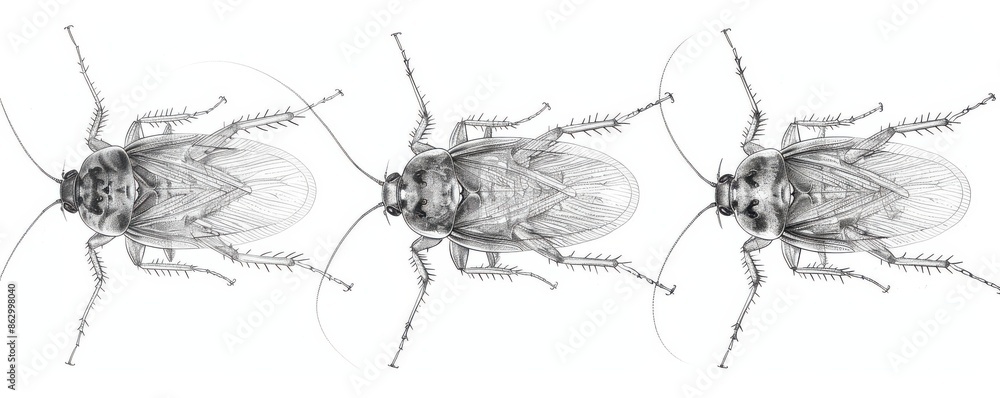 Cockroach nymph stages, scientific element, detailed illustration ...