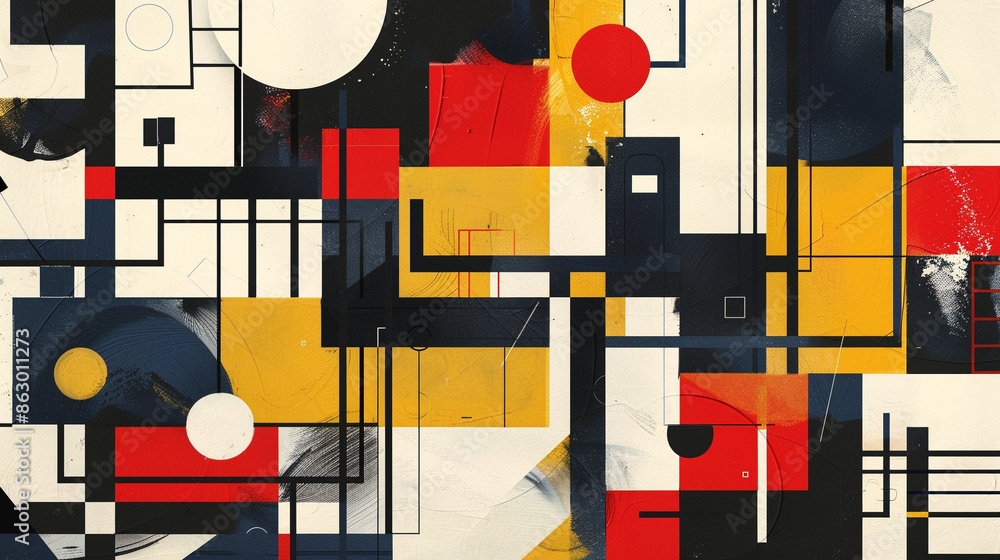 Bauhaus Seamless Pattern Cubism abstract wallpaper. Modern Abstract ...