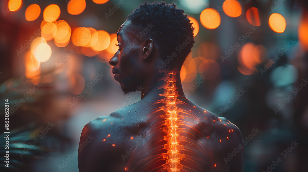 Spinal health visualization Man spinal instability due to hypermobility ...