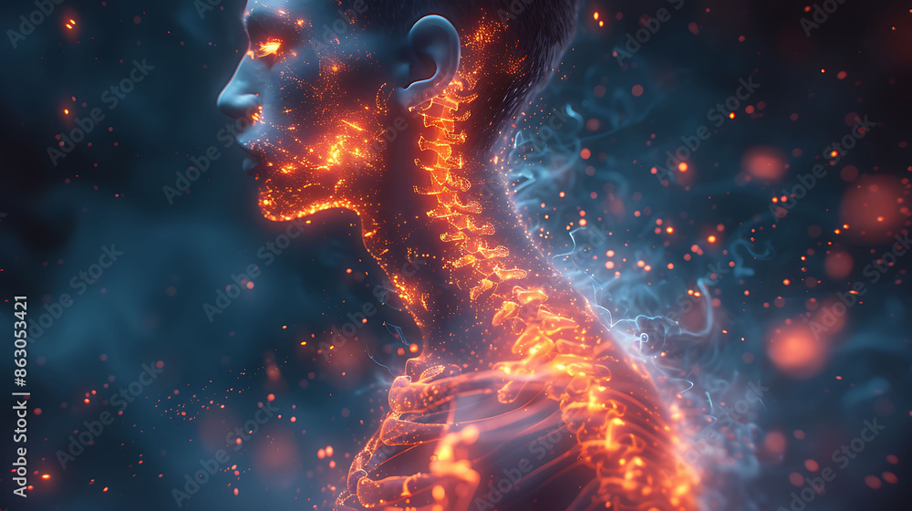 Spinal health visualization Man spinal instability due to hypermobility ...