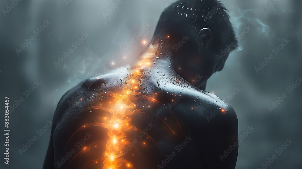 Spinal health visualization Man spinal instability due to hypermobility ...