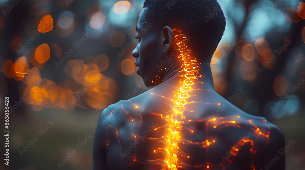 Spinal health visualization Man spinal deformities caused by ...