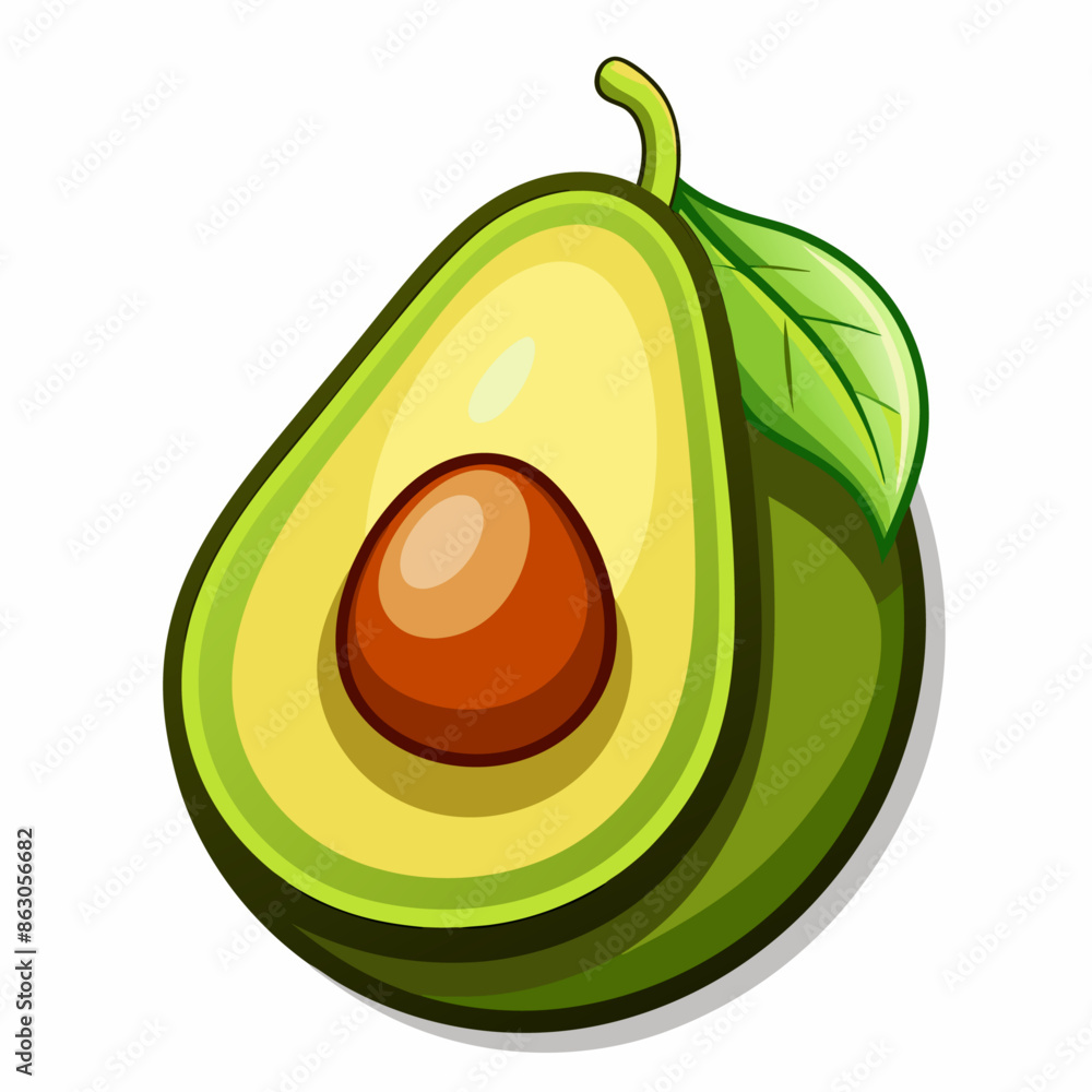 avocado clipart cartoon Illustration drawing Stock Vector | Adobe Stock