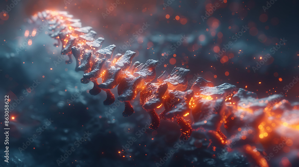 Spinal health visualization Individual suffering vertebral compression ...