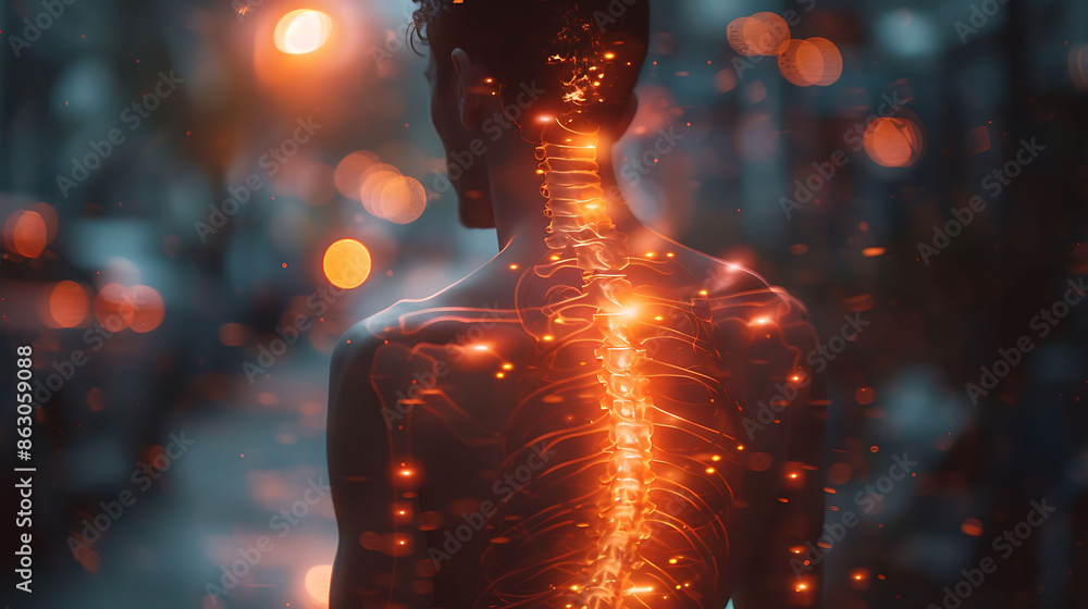 Spinal health visualization Man spinal instability due to hypermobility ...