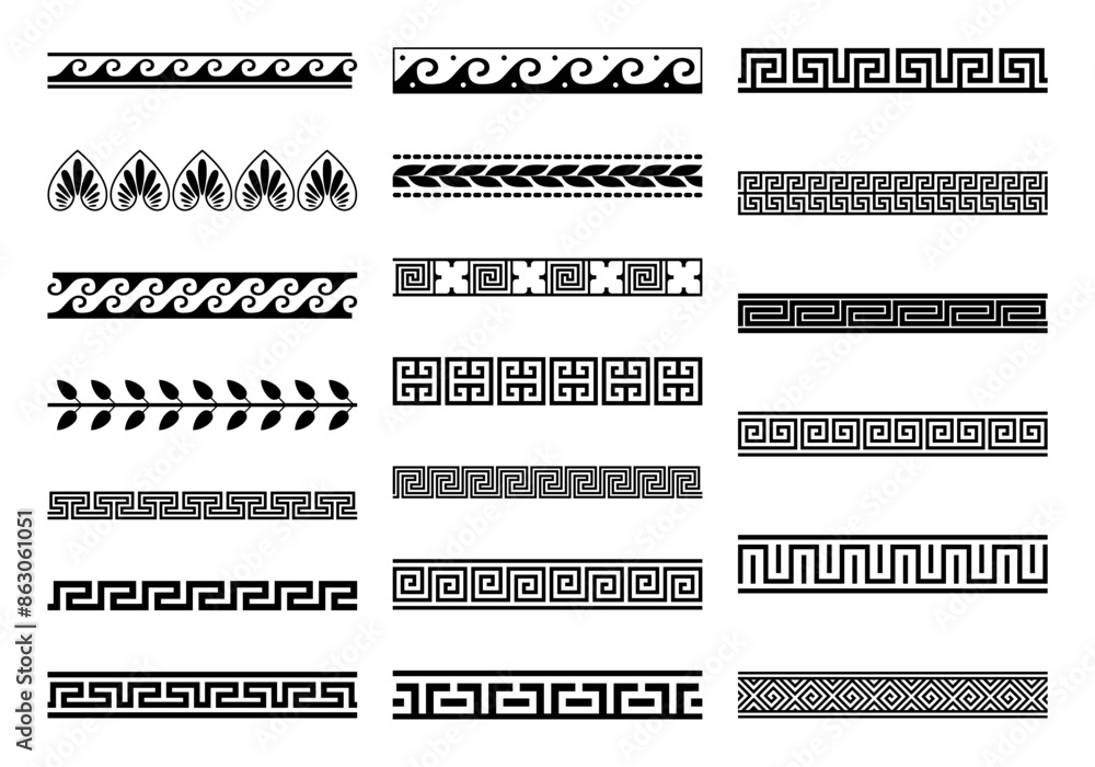 Ancient Greek Patern Element Set Stock Vector | Adobe Stock