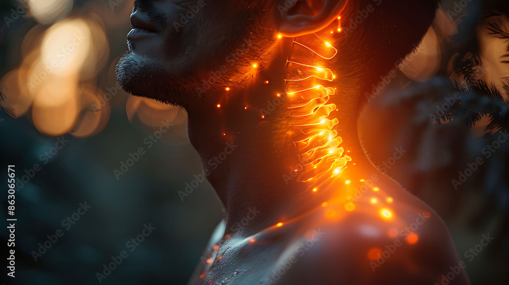 Individual complex regional pain syndrome affecting the spine glowing ...