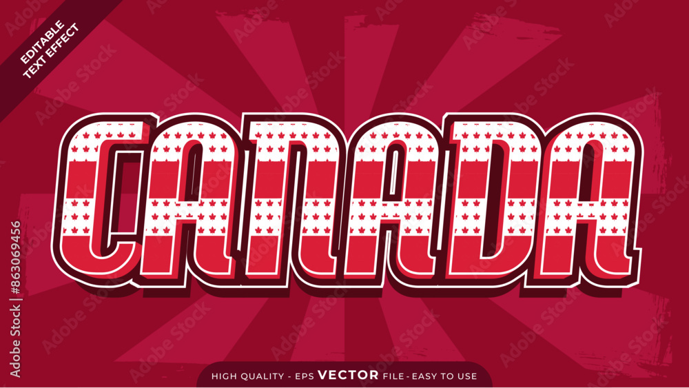 Editable Canada Day Text Effect | Modern Vector Adobe Illustrator ...