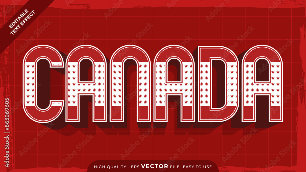 Canada Day Editable Text Effect | 1 July Modern Vector Adobe ...