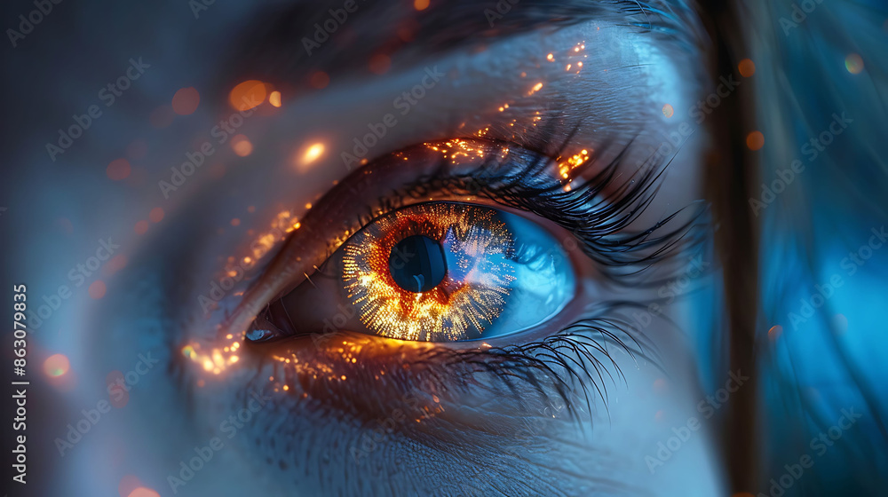 Person keratoconus glowing depiction of the cornea showing thinning and ...