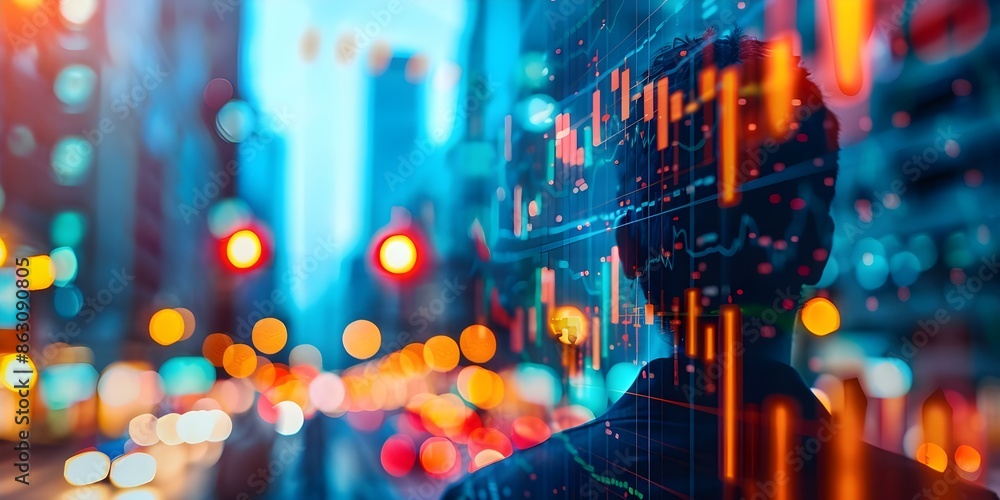 Combining Brazil skyline, stock exchange chart, and flag in a double ...