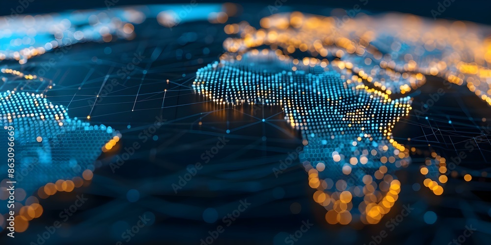 Global Connectivity A visually striking digital world map with glowing ...