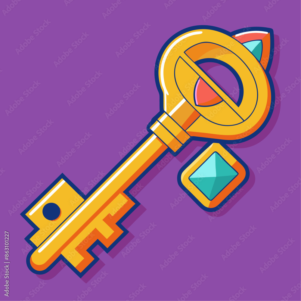 key clipart cartoon Illustration drawing Stock Vector | Adobe Stock