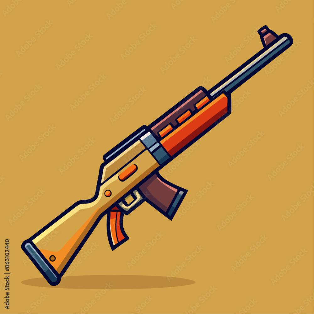 rifle clipart cartoon Illustration drawing Stock Vector | Adobe Stock