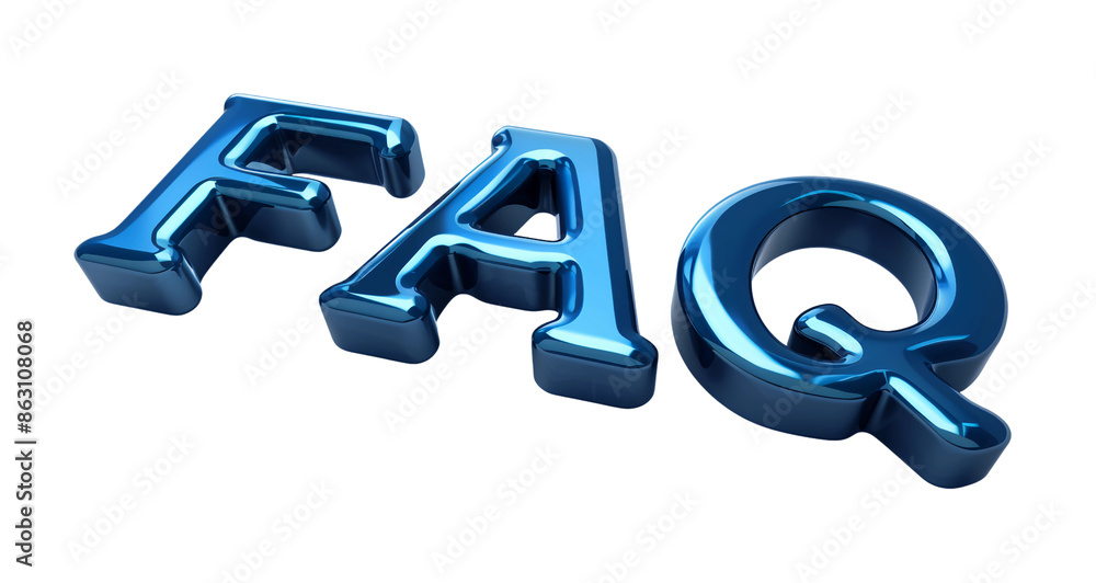 FAQs icon in blue color on a transparent background, concept of FAQs ...