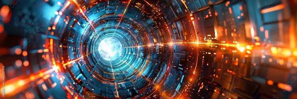 Glowing Fusion Reactor Core,a High-Tech Energy Concept with Futuristic ...