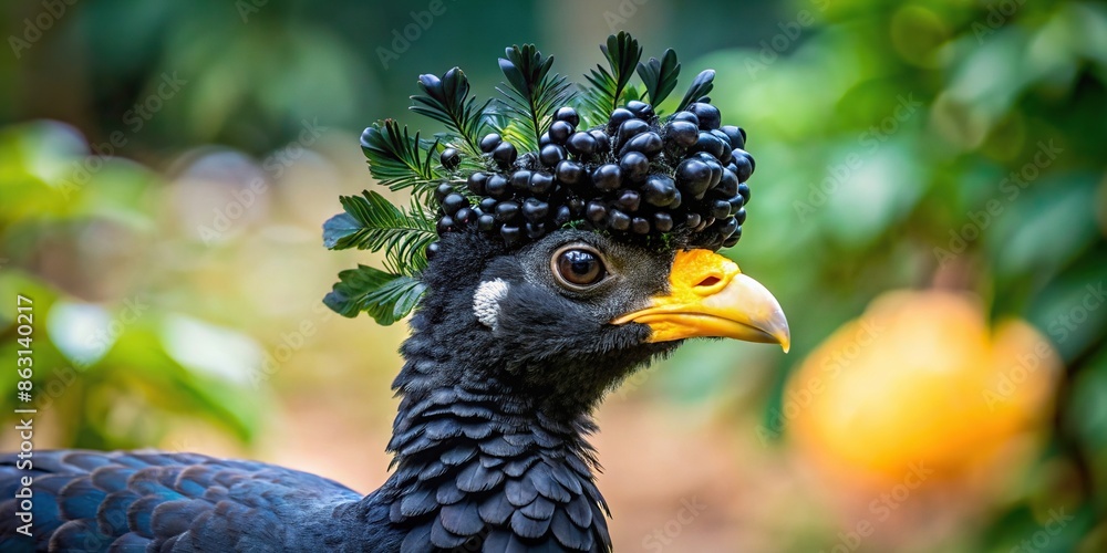 Curly topped great curassow with adorable appearance and unique ...