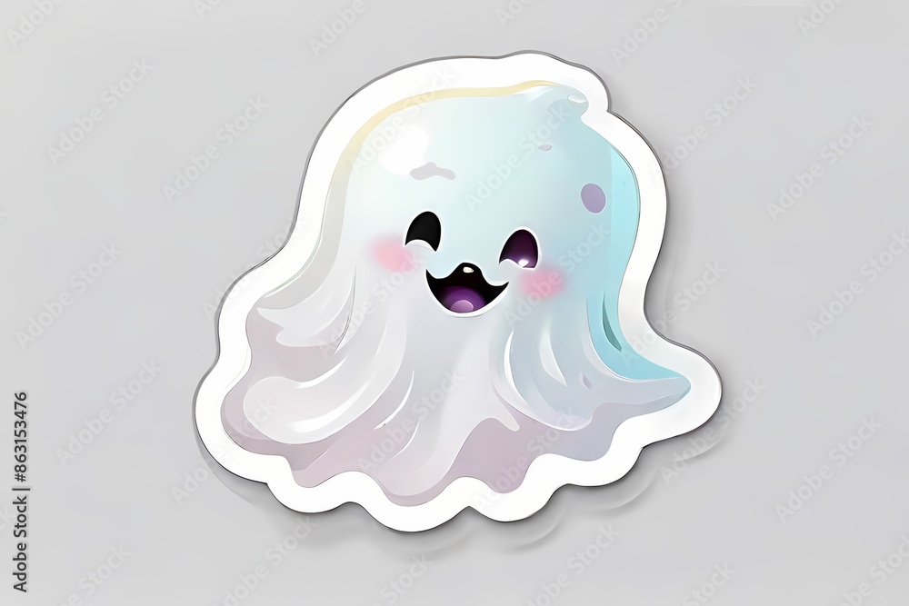 ghost, mini, cartoon, vector, illustration, ghost ,halloween ,spooky ...
