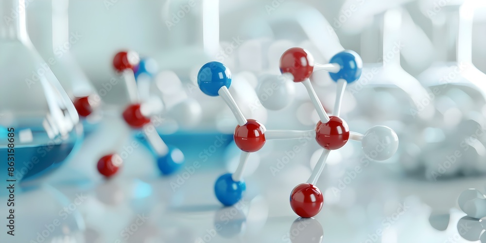 3D Ball-and-Stick Model of Ethylparaben Molecule. Concept Chemical ...
