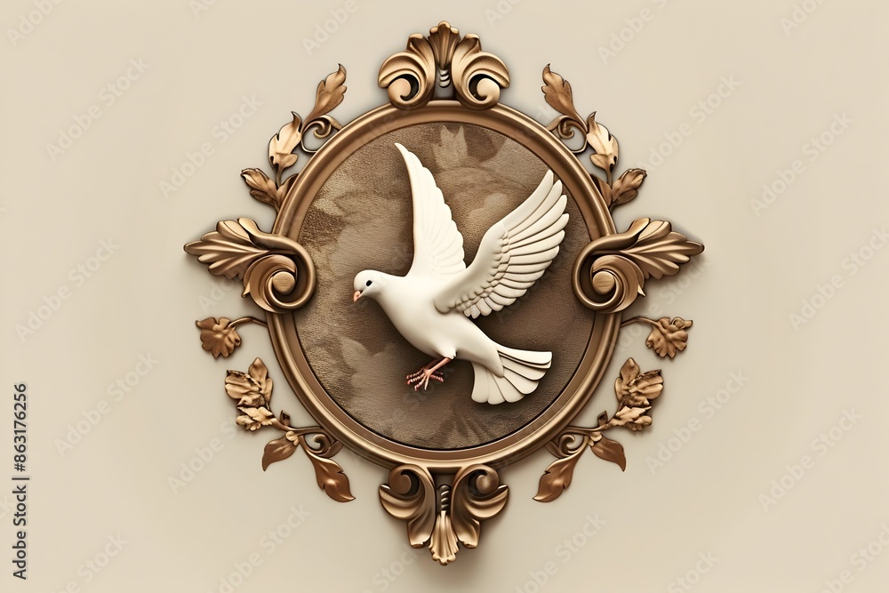 Vintage Style Pigeon Logo Emblem with Minimalist Design Stock ...