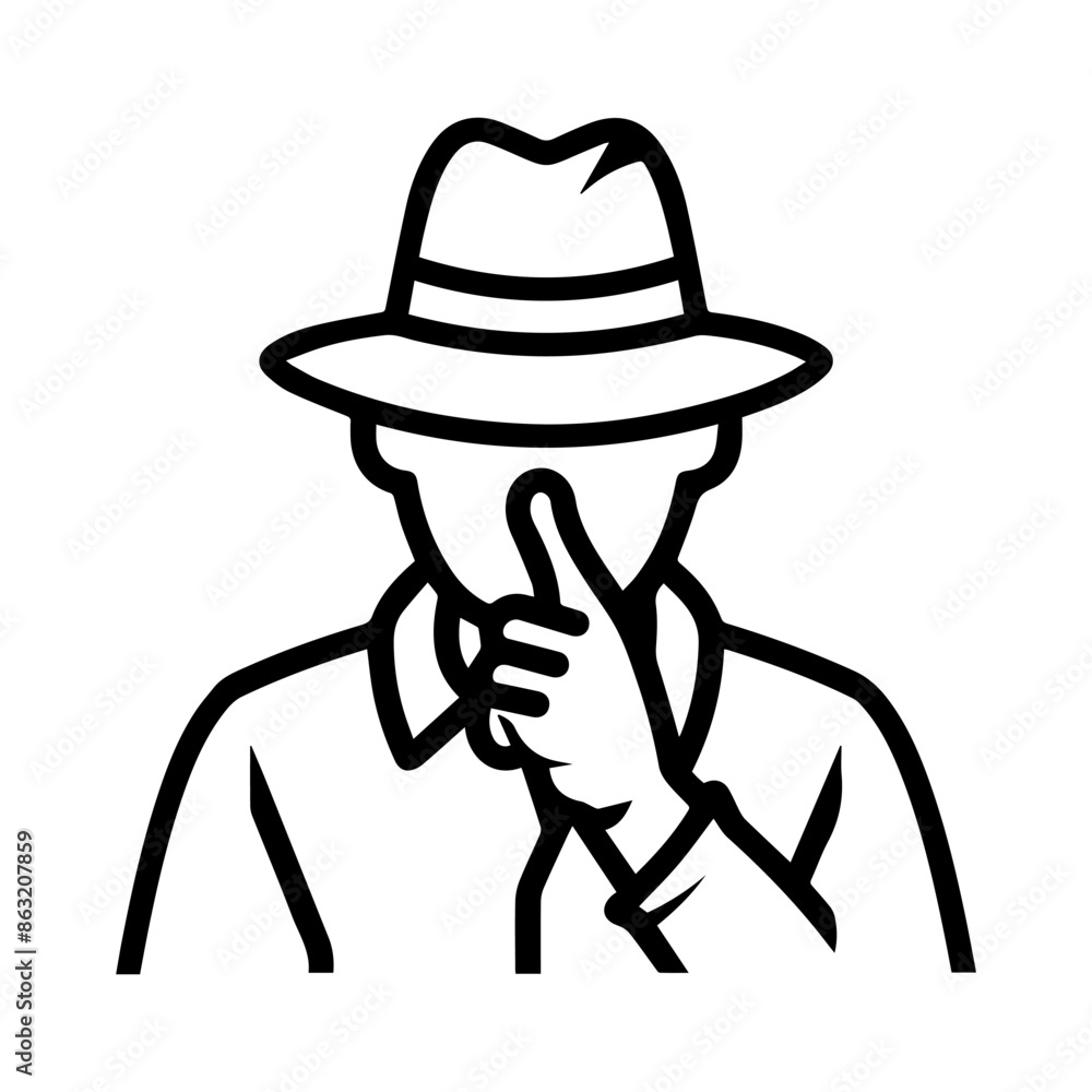 mystery icon or modern line symbol. Vector line art and icon design ...