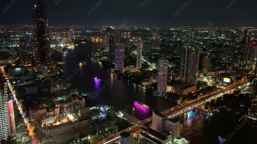Bangkok BKK the city that never sleeps colourful lights of the ...
