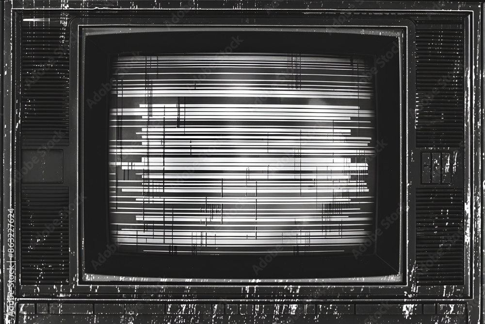 seamless black and white retro tv or vhs signal static noise pattern ...