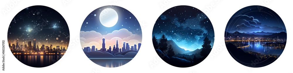 Light Pollution clipart collection, symbol, logos, icons isolated on ...