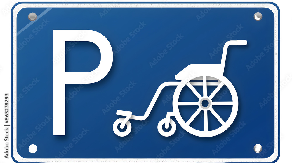 Handicap parking sign with wheelchair symbol, PNG file, transparent ...