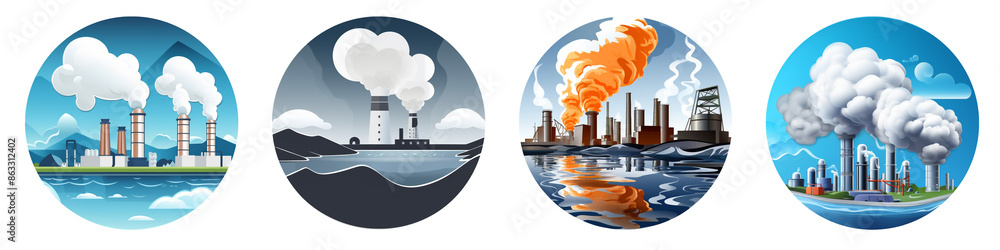Thermal Pollution clipart collection, symbol, logos, icons isolated on ...