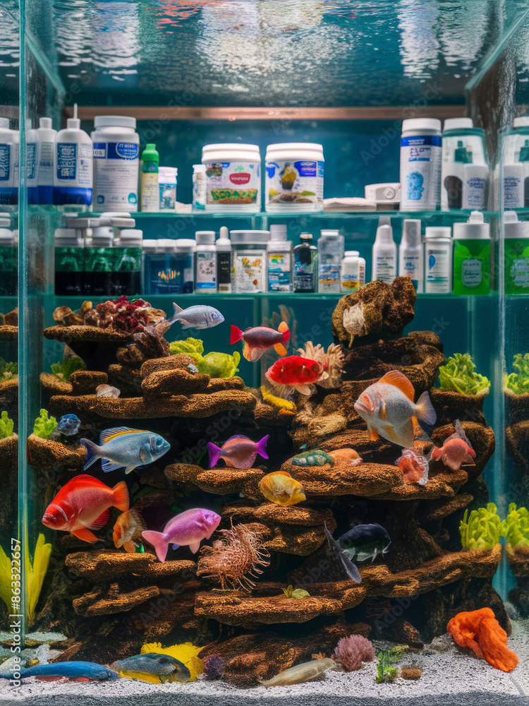 Meticulously Organized Fish Tank Brimming with Colorful Fish and ...
