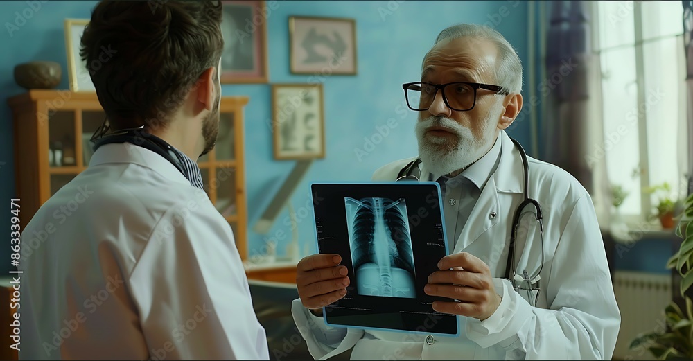 Doctor examining a patient's Xray for diagnosis profound visual ...