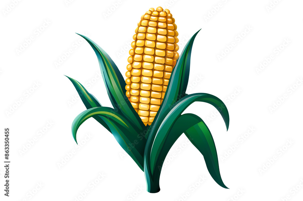 Vector corn symbol logo isolated on transparent and white background ...