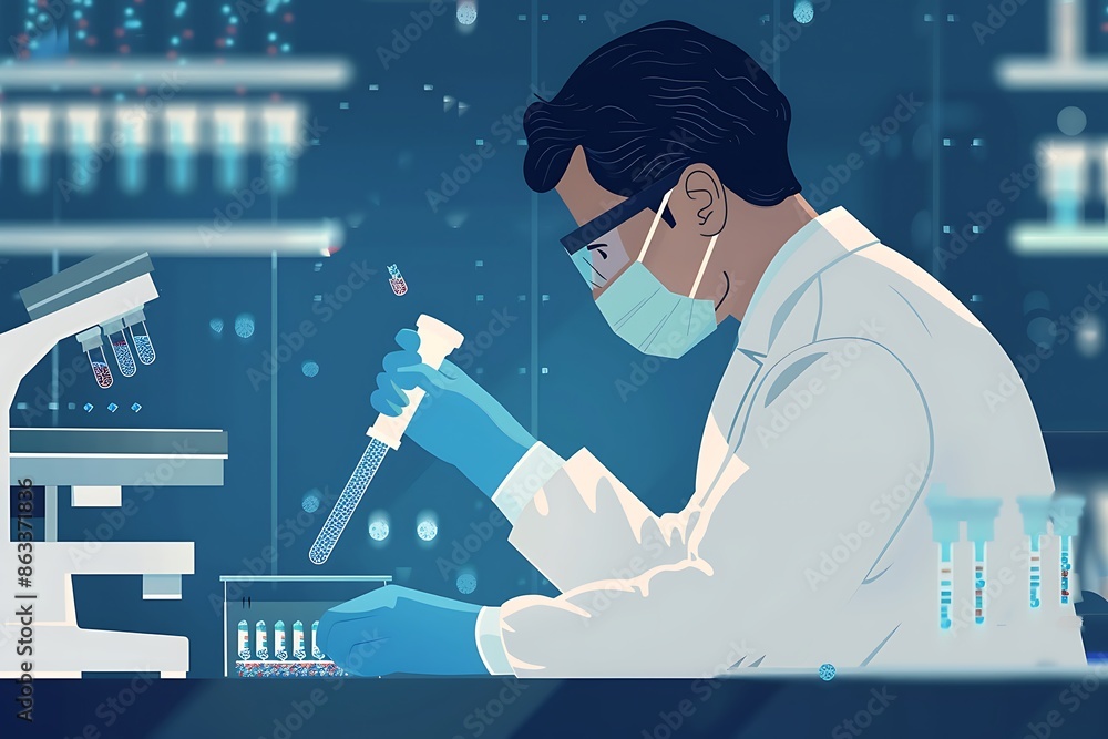 Molecular biologist using PCR to amplify DNA sequences indepth ...