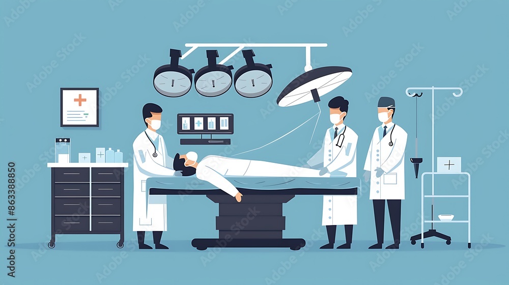 Surgeon making a precise incision on a patient intensive infographic ...