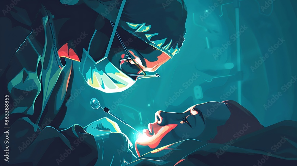 Surgeon making a precise incision on a patient intensive infographic ...