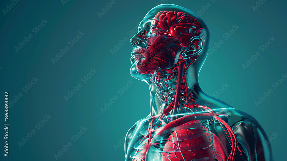 Illustration depicting the circulatory system in the human body ...