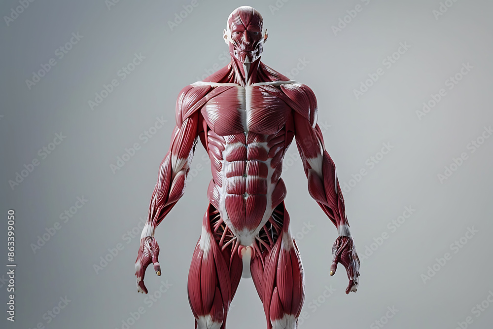 Interactive 3D model showcasing the muscular system minute infographic ...