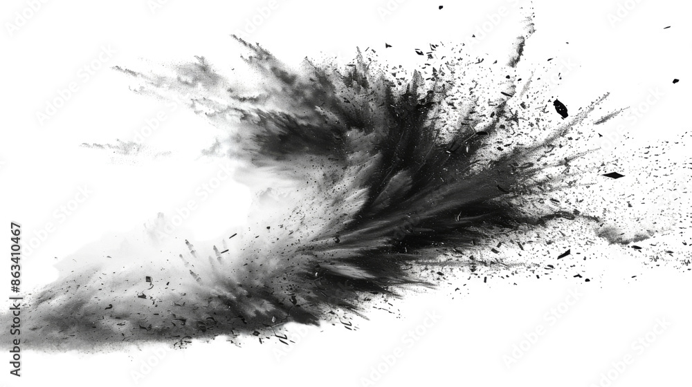 Splash holi paint black color powder festival explosion burst on ...