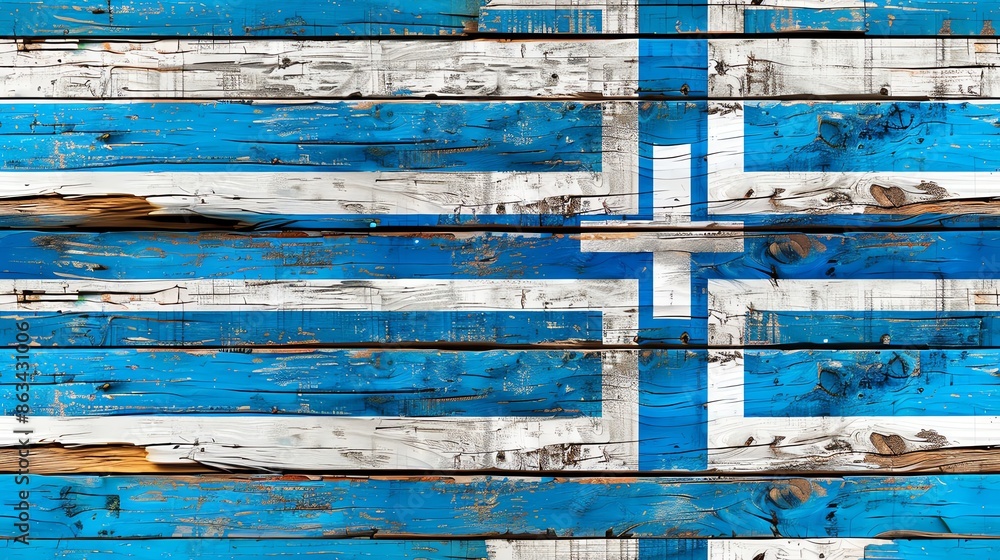 Seamless pattern of the Greek flag in a handdrawn style, illustrating ...