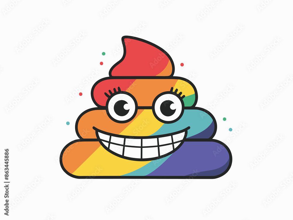 Fabulous smelly rainbow poop quirky meme with funny smiling face ...