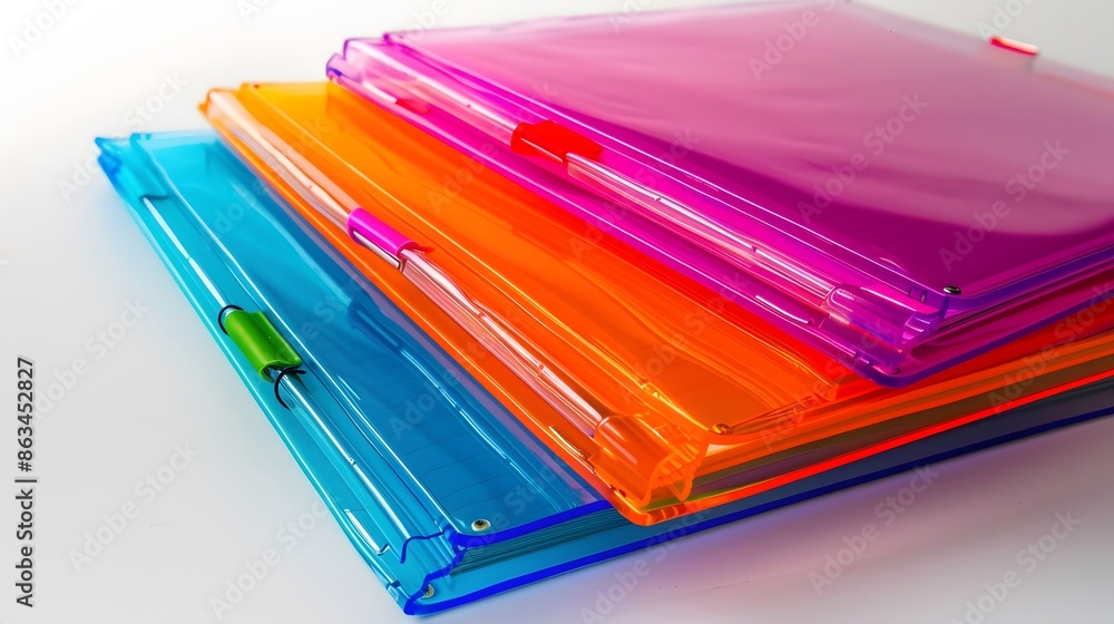 Trapper Keeper notebooks with bright neon LED light accents, evoking ...